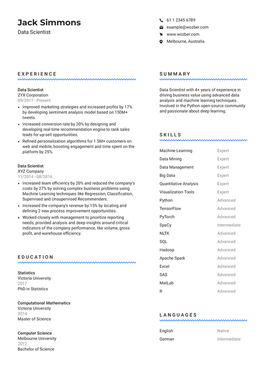 Modern Resume Examples | Wozber