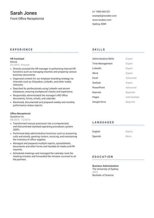 Modern CV Examples | Wozber