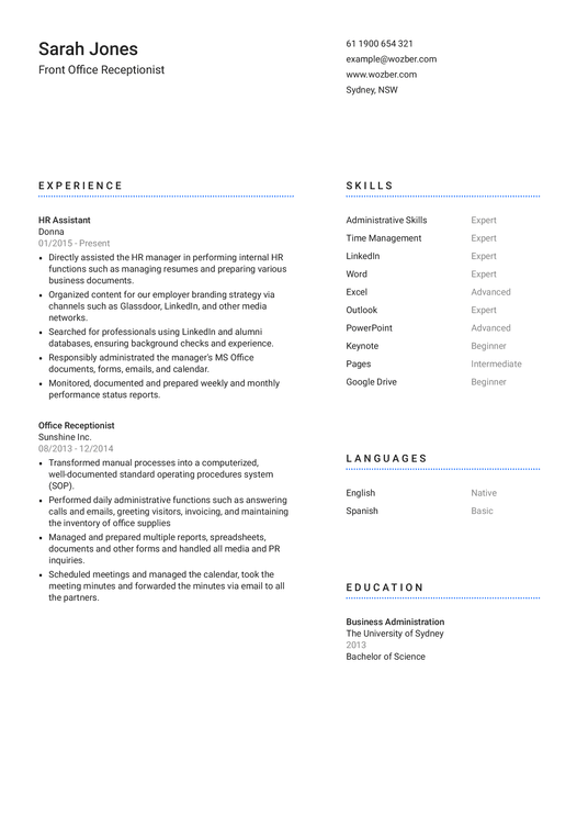 Free resume builder for modern job seekers | Wozber