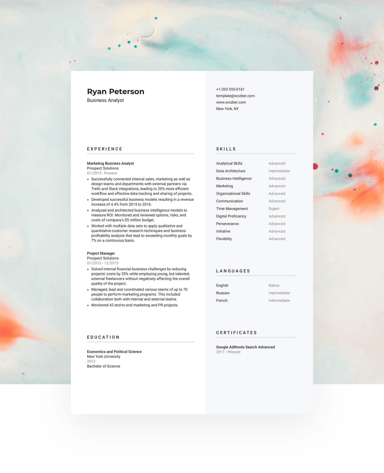Free resume builder for modern job seekers | Wozber