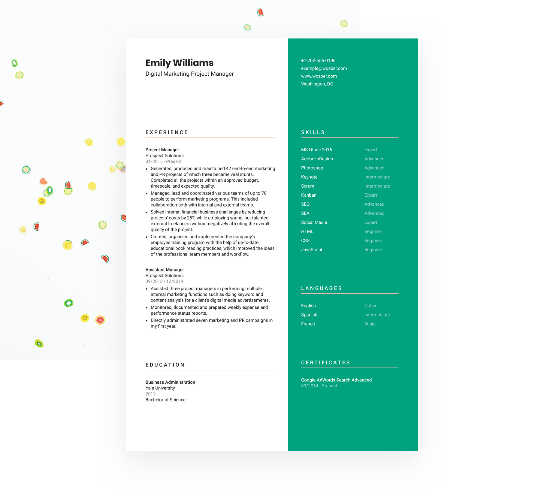 Free Resume Template #16 | Wozber