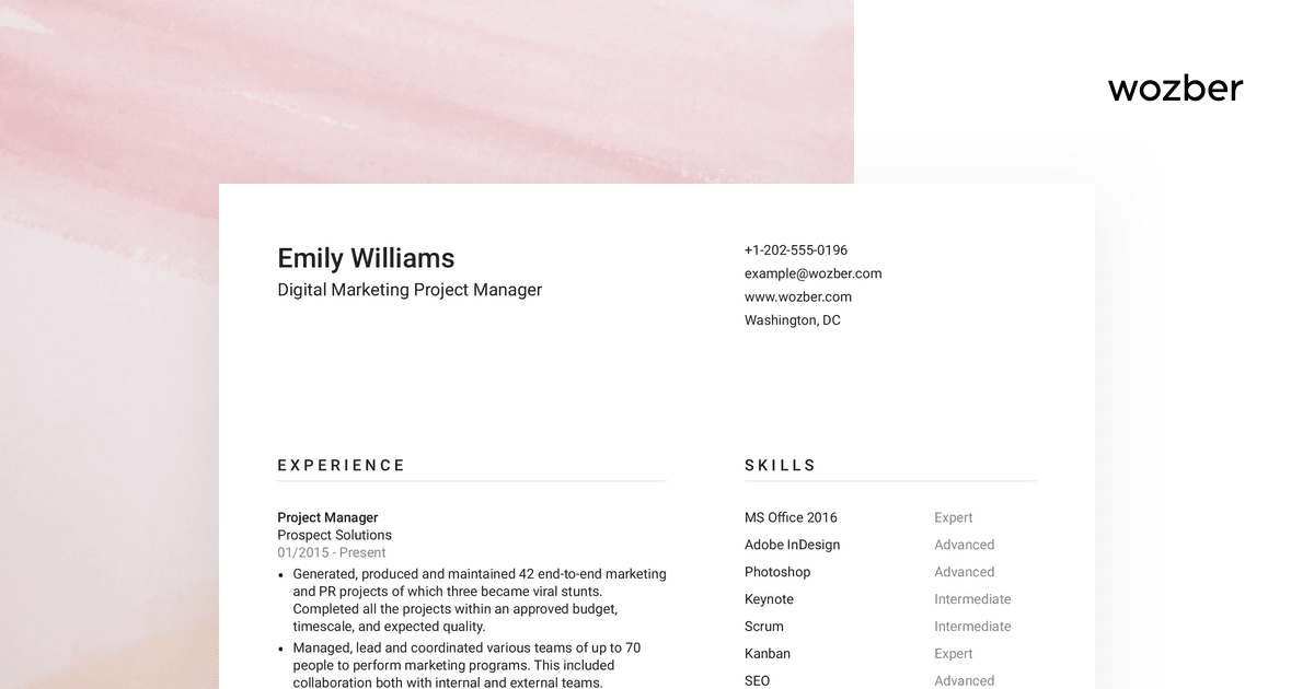 Free Resume Template #2 | Wozber