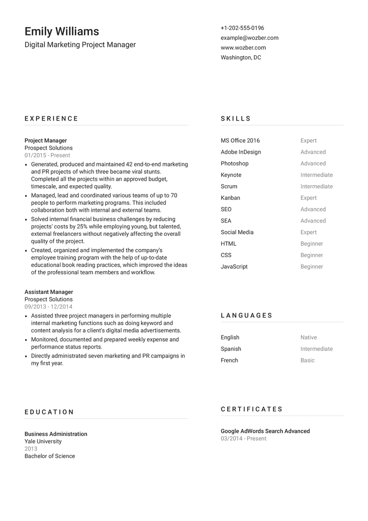 Free resume builder for modern job seekers | Wozber