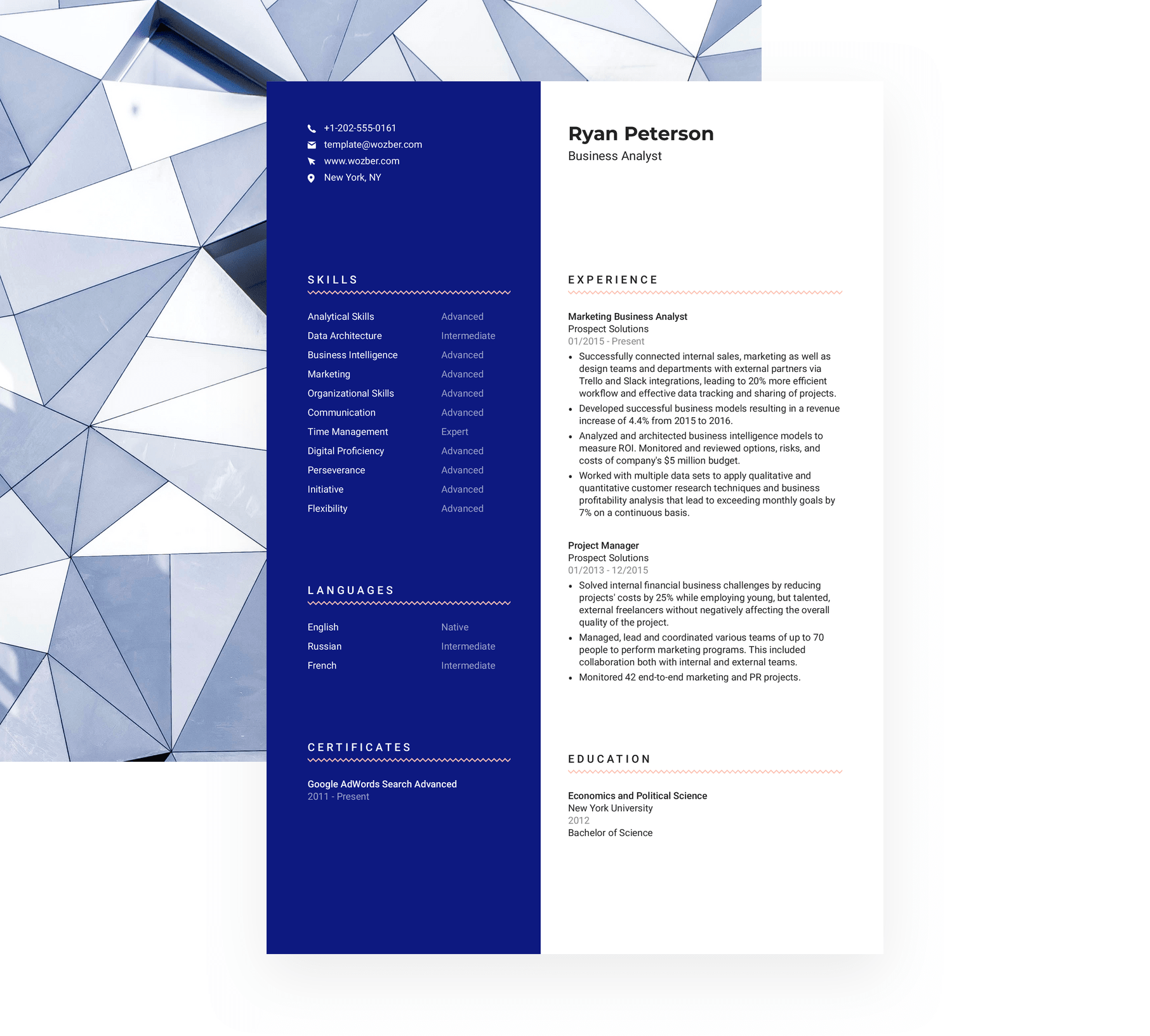 Free CV Template #21 | Wozber