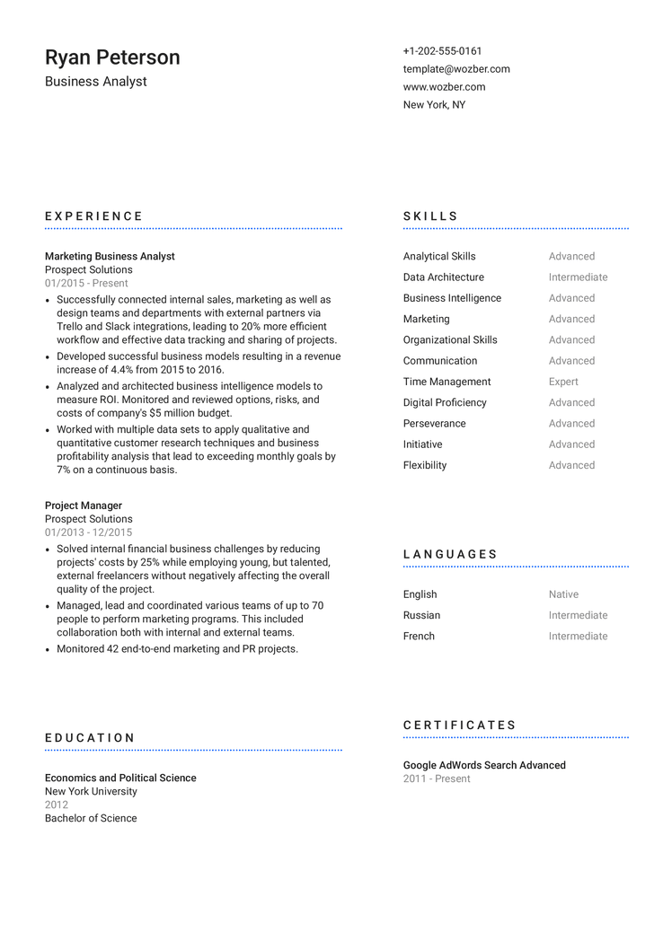 Free resume builder for modern job seekers | Wozber