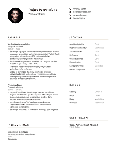 Nemokamas modernaus CV kūrimo įrankis | Wozber